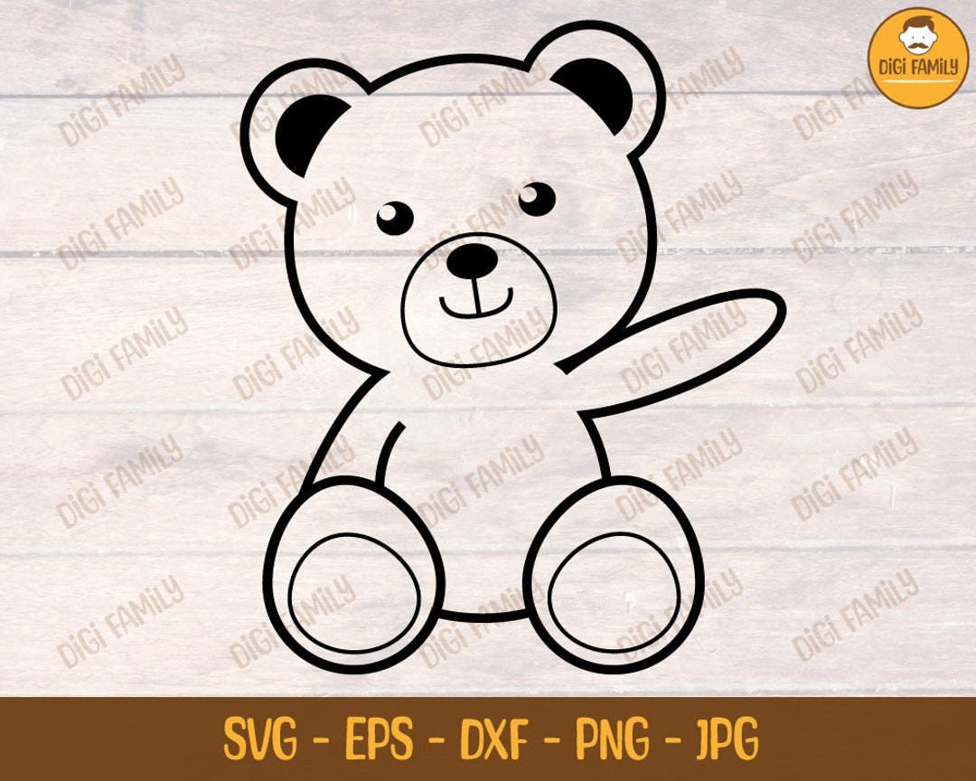 Teddy Bear SVG. Cricut Cut Files- Digital Download. EPS PNG - Instant ...