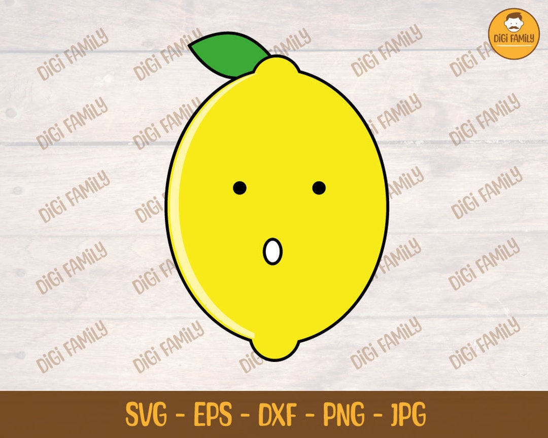 Cute Lemon SVG. Kawaii Fruit Cut Files - Digital Download. EPS PNG ...