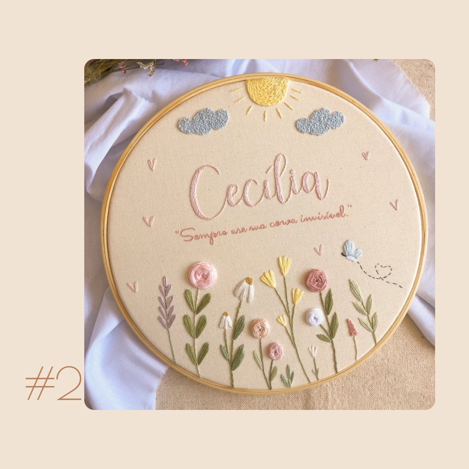 Custom Embroidery Nursery Hoop Personalized Baby Name Embroidery ...