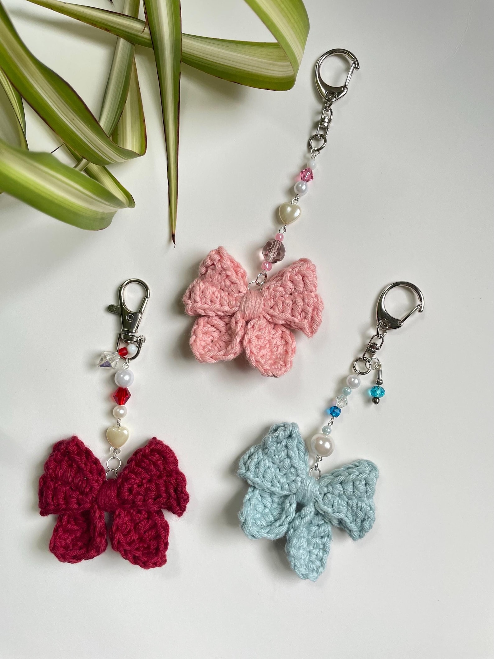 Keychain Crochet Bow, Coquette, Bow, Handmade Coquette Keychain, Cute ...