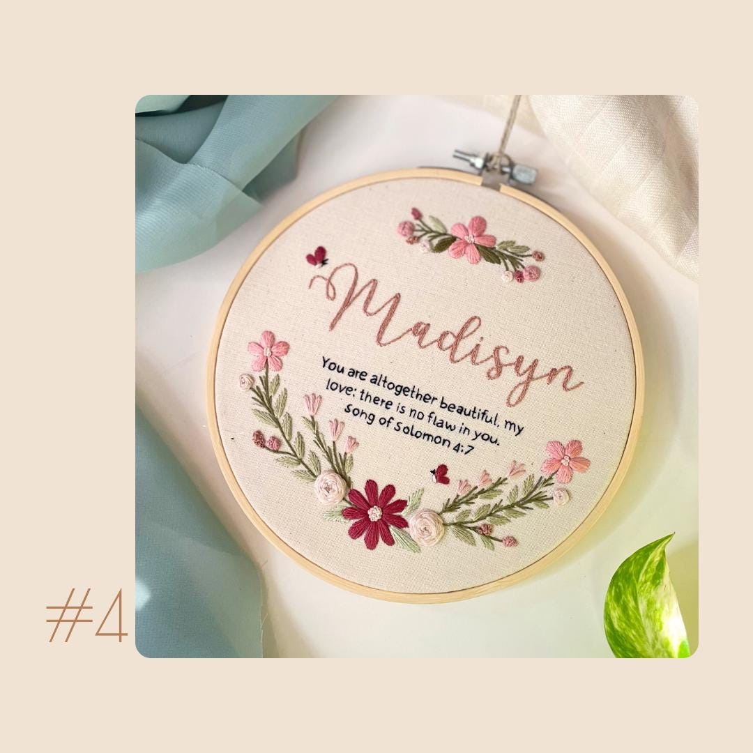 Custom Embroidery Nursery Hoop Personalized Baby Name Embroidery ...