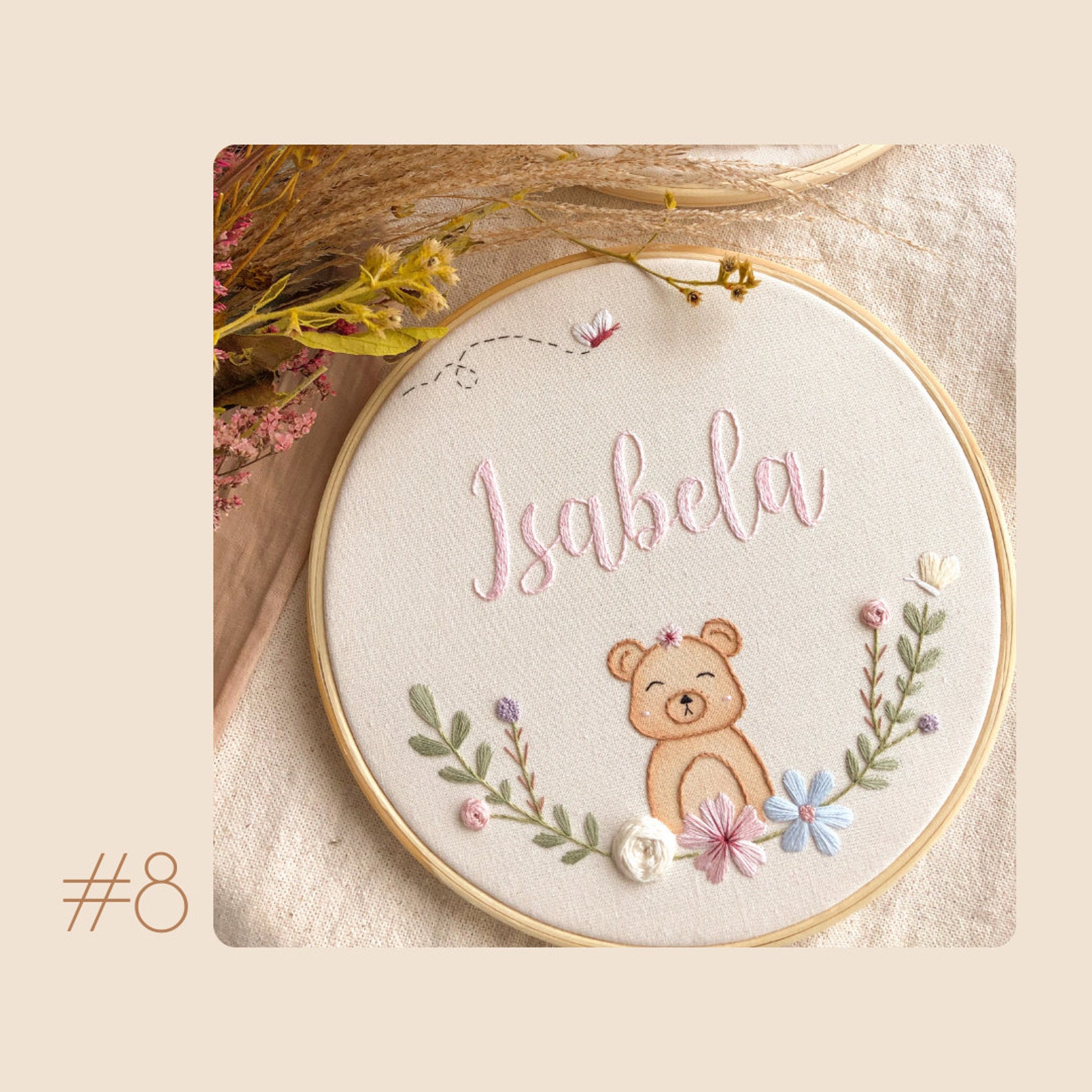 Custom Embroidery Nursery Hoop Personalized Baby Name Embroidery ...