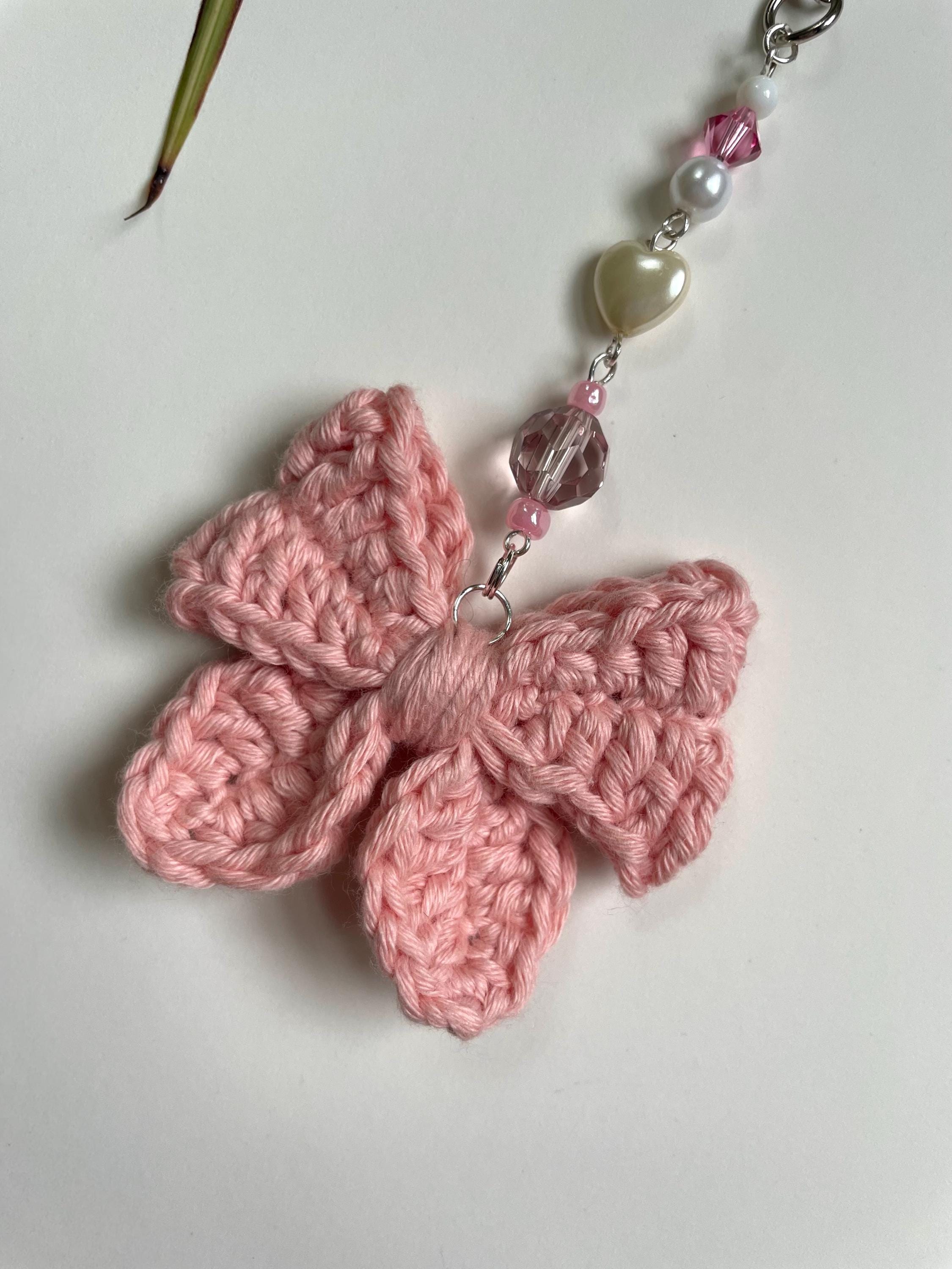 Keychain Crochet Bow, Coquette, Bow, Handmade Coquette Keychain, Cute ...