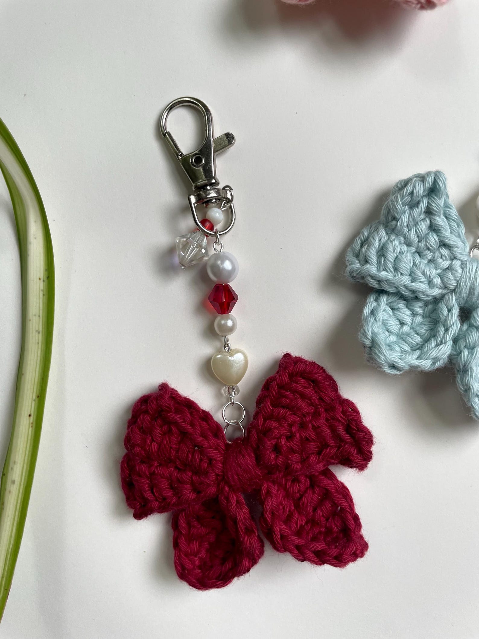 Keychain Crochet Bow, Coquette, Bow, Handmade Coquette Keychain, Cute ...