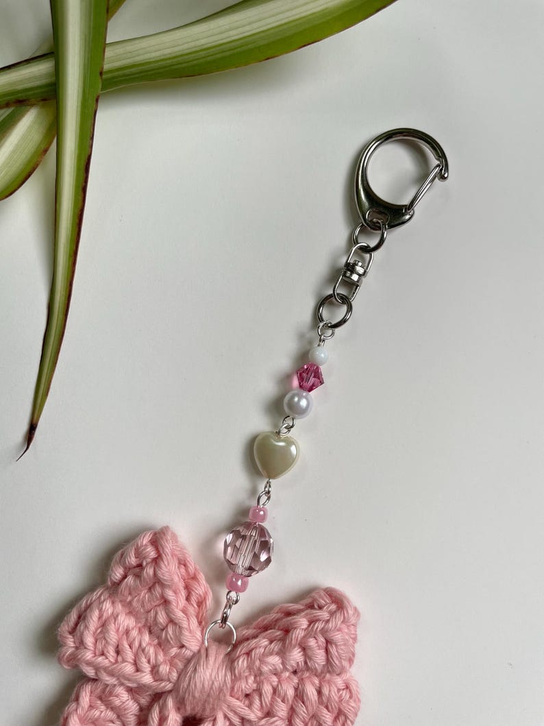 Keychain Crochet Bow, Coquette, Bow, Handmade Coquette Keychain, Cute ...