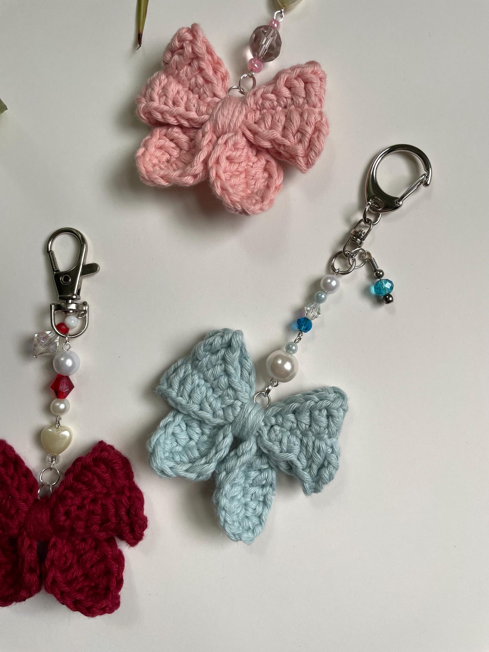 Keychain Crochet Bow, Coquette, Bow, Handmade Coquette Keychain, Cute ...