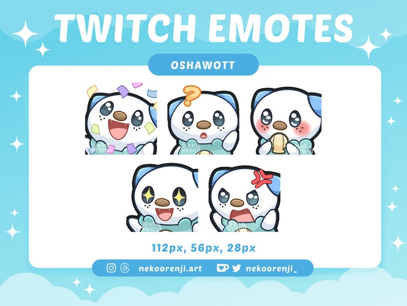 Oshawott | Gen 5 | Twitch Discord Youtube | Stream Assets | Kawaii ...