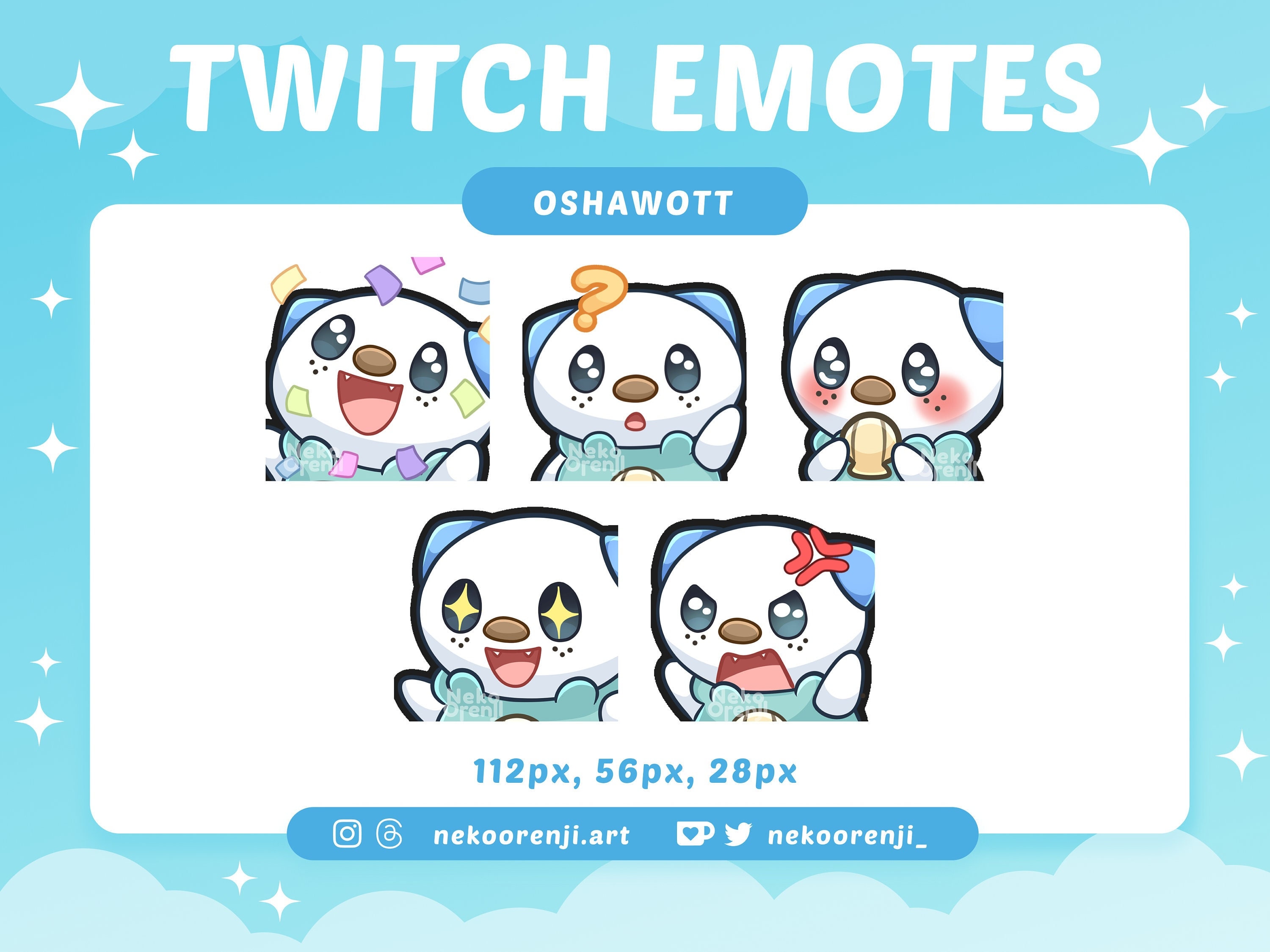 Oshawott | Gen 5 | Twitch Discord Youtube | Stream Assets | Kawaii ...