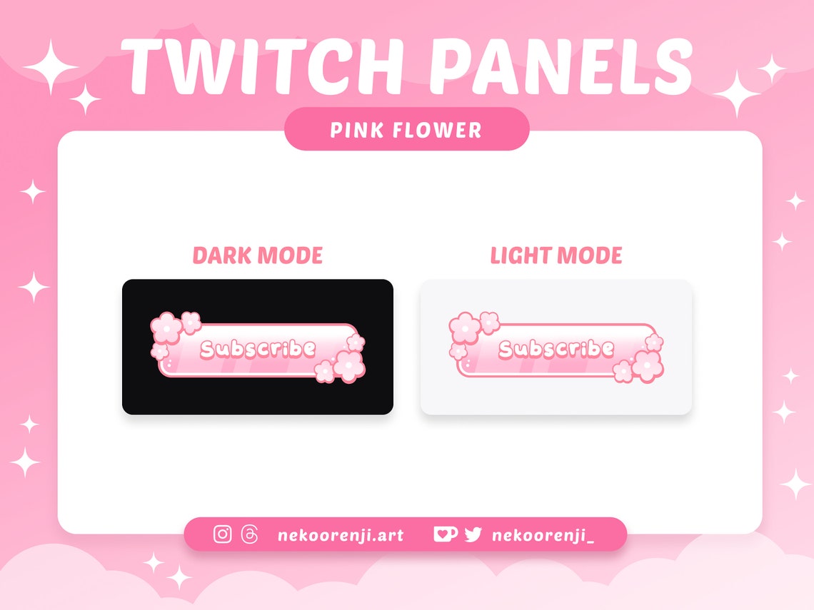 Pink Sakura Cherry Blossom Panel Set for Twitch | Stream Panels ...
