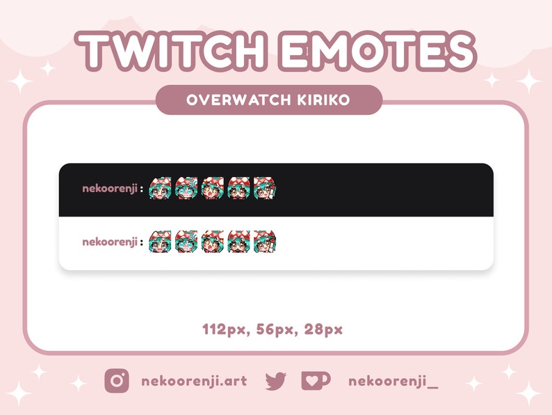 Kiriko Overwatch Emotes for Twitch Cute Emotes Twitch Discord Sticker ...
