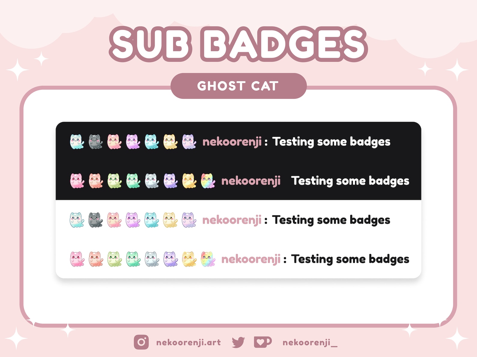 Cute Cat Sub Badges for Twitch Halloween Twitch Stream Sub Bit Badges ...