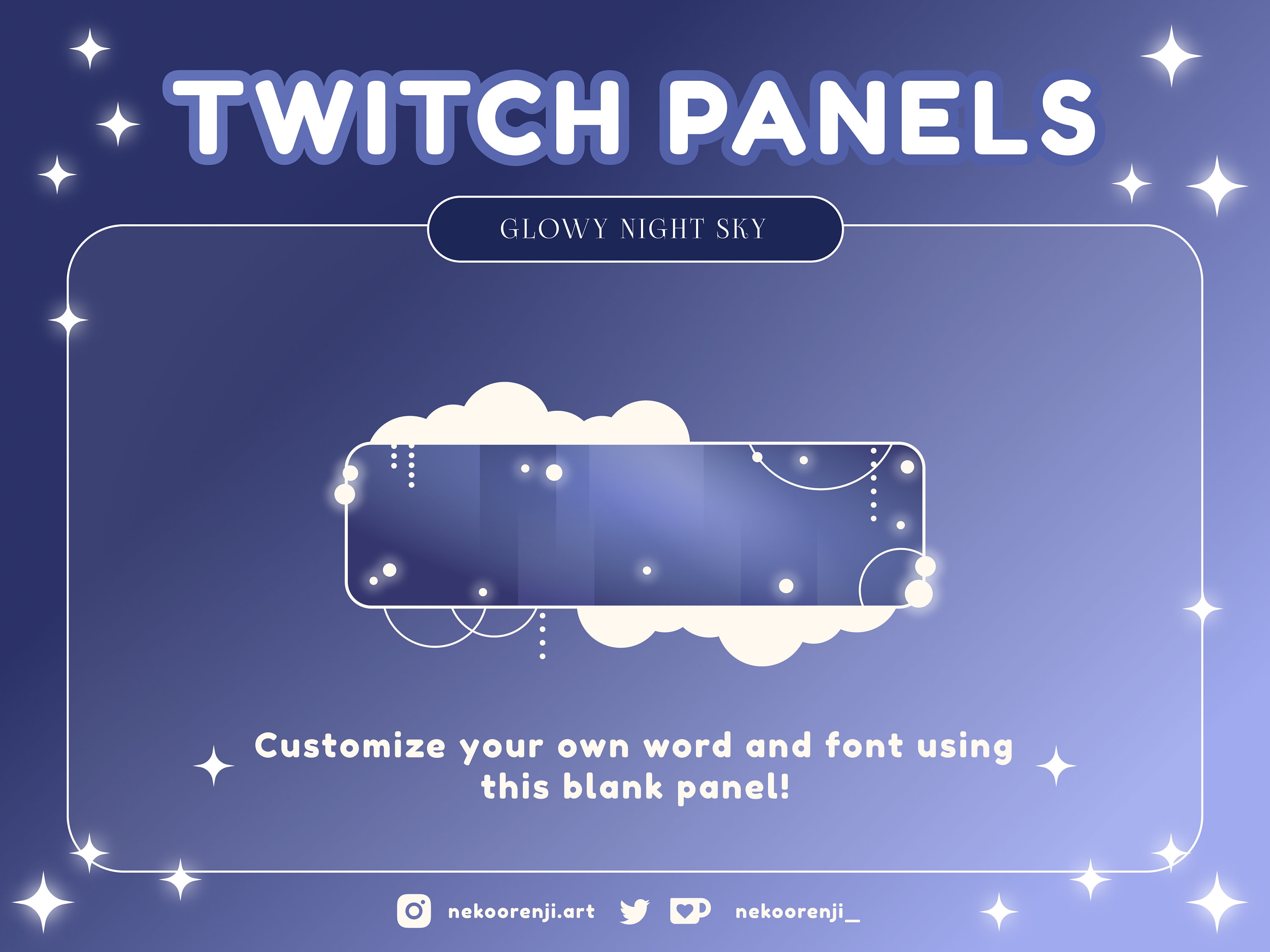Night Sky Panels for Streaming Dreamy Twitch Panels Aesthetic Blue ...