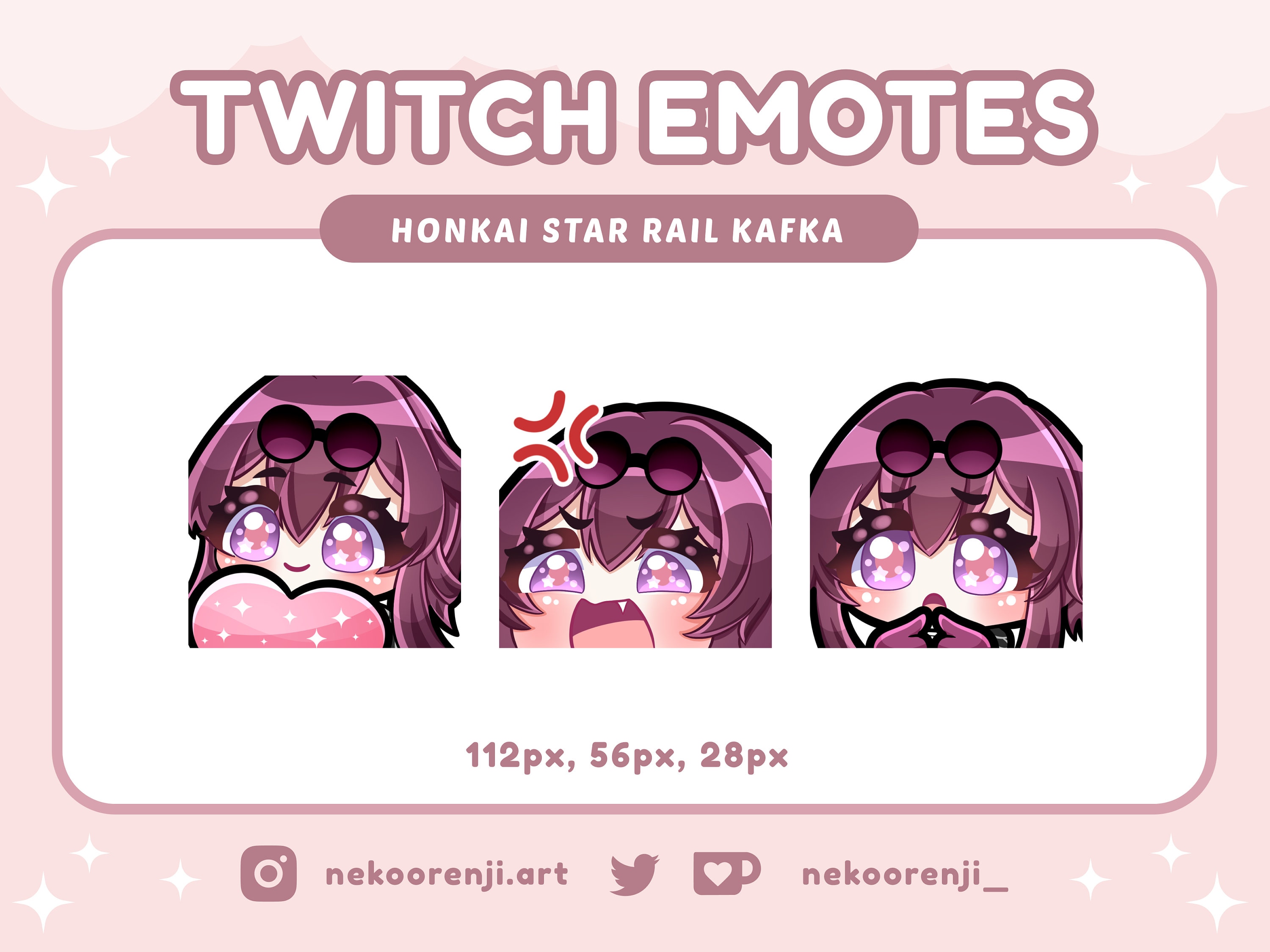 Honkai Star Rail Kafka Emotes for Twitch Cute Emotes Discord Custom ...