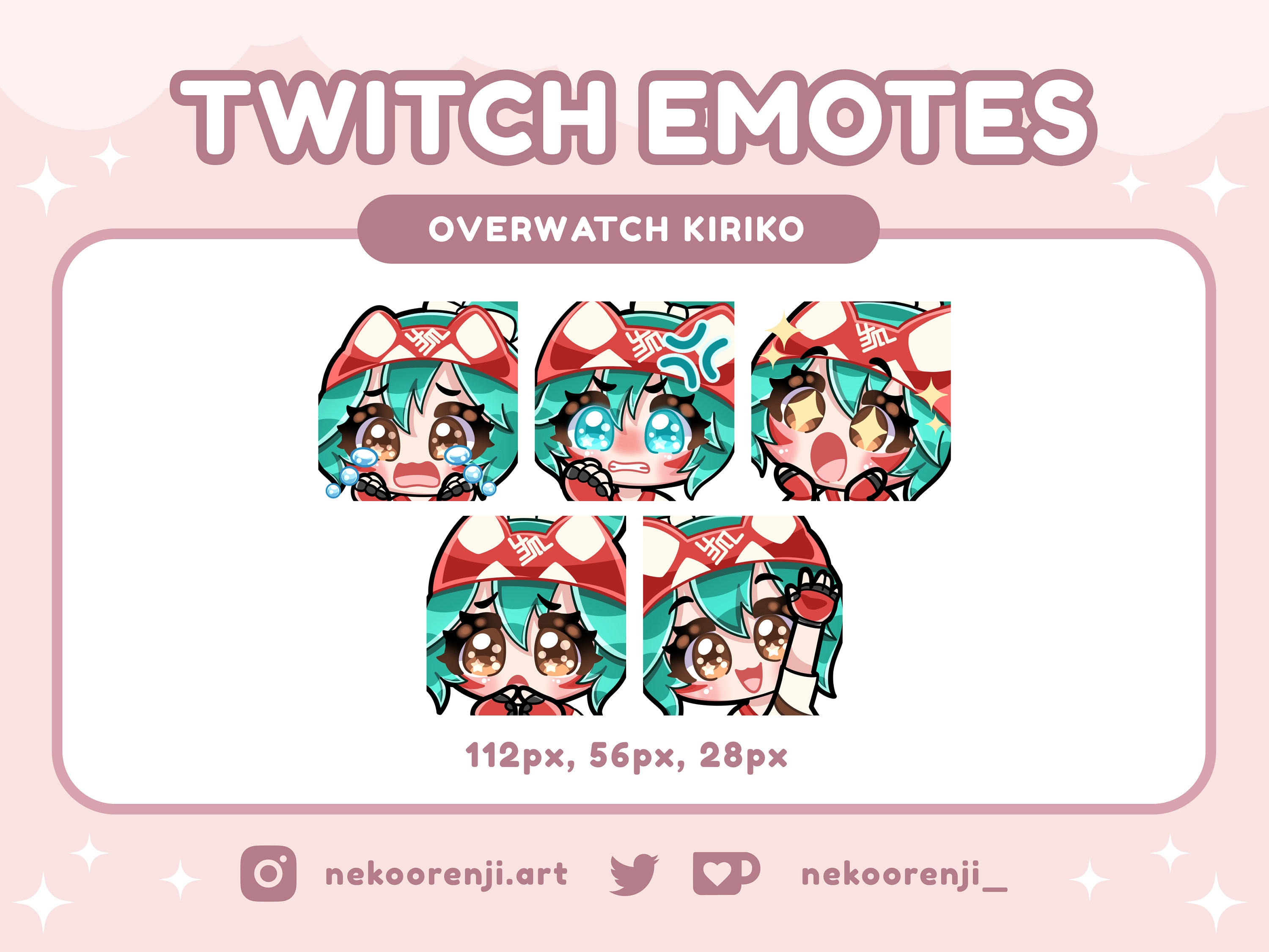 Kiriko Overwatch Emotes for Twitch Cute Emotes Twitch Discord Sticker ...