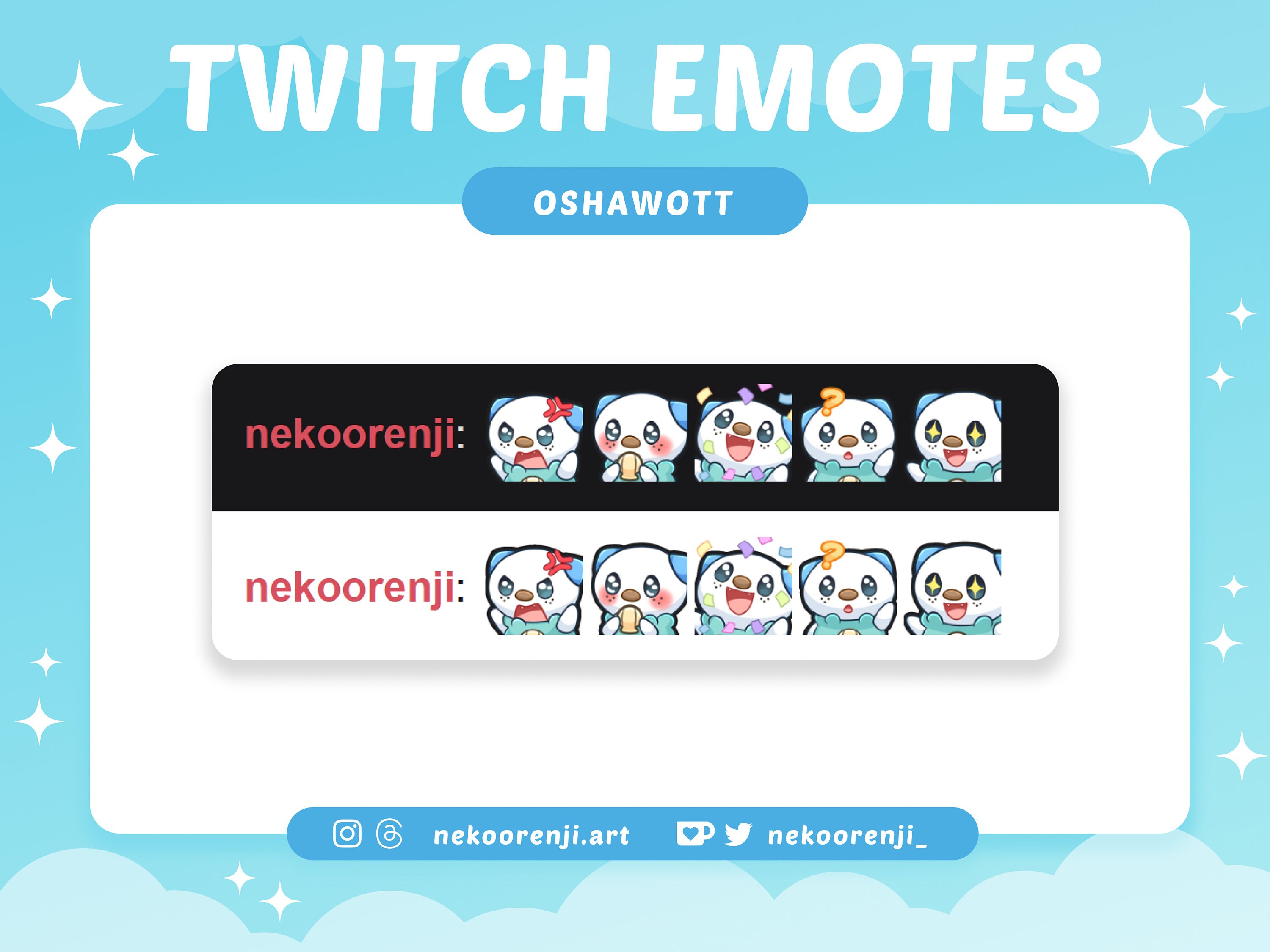 Oshawott | Gen 5 | Twitch Discord Youtube | Stream Assets | Kawaii ...