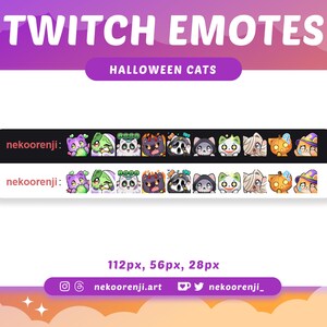 Cute Halloween Cat Emotes for Twitch Cute Emotes Spooky Twitch Emotes ...