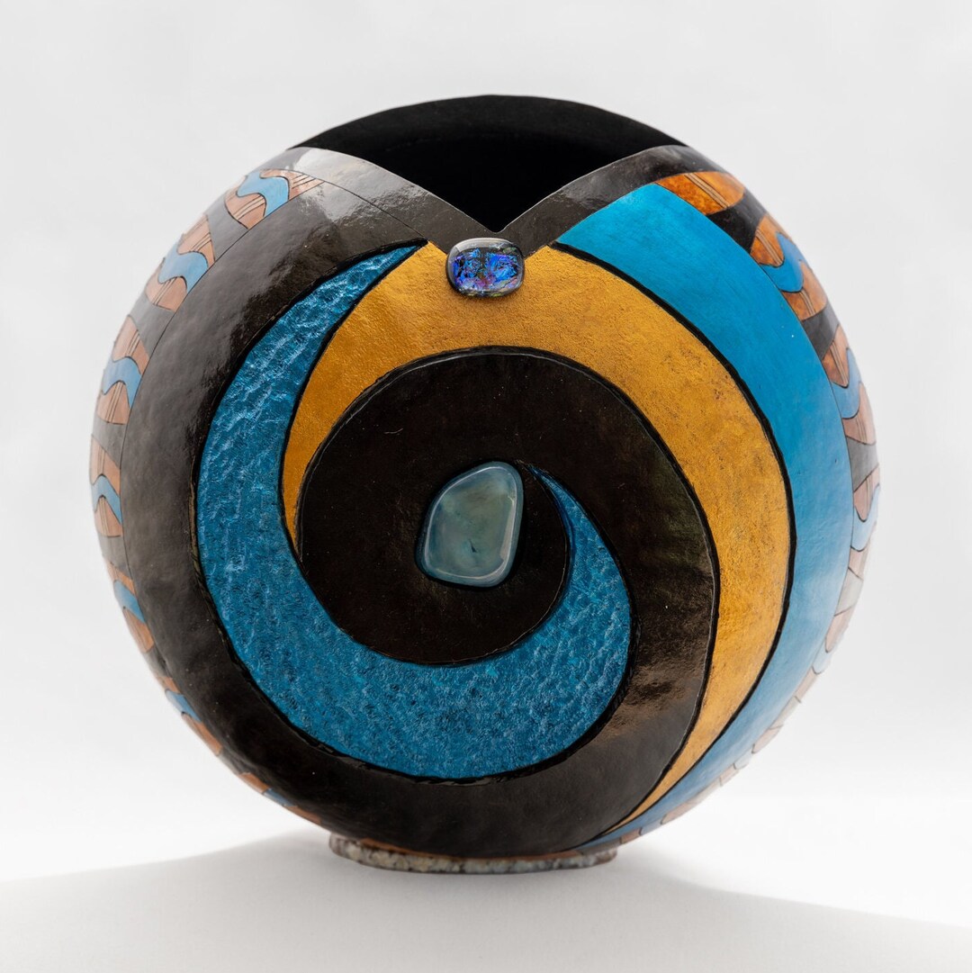 Blue and Gold Canteen Gourd - Etsy