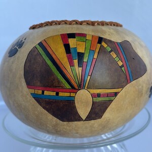Southwest Bear Gourd With Leather Braided Accent - Etsy