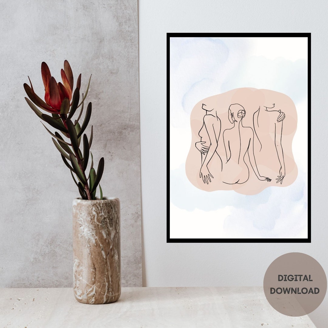 Line Art, Women Lineart, Digital Art, Home Decore ,instan Download ...