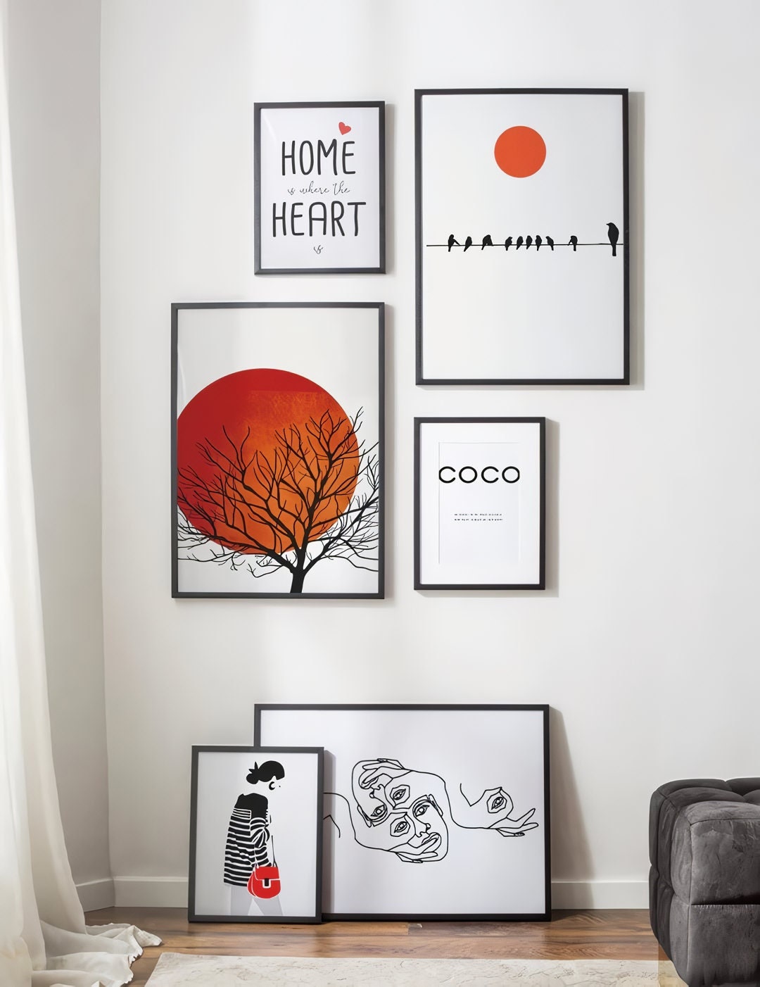 Retro Wall Art Set of 6 Prints Large Wall Artwall Decorart - Etsy