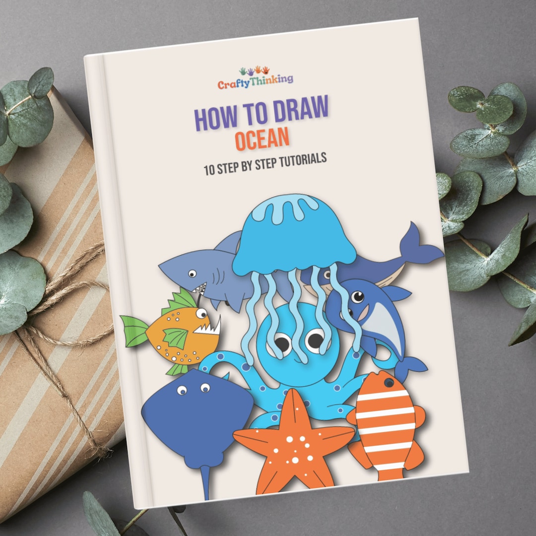 HOW TO DRAW Cute Marine Sea Life for Kids: Printable Drawing Worksheets ...