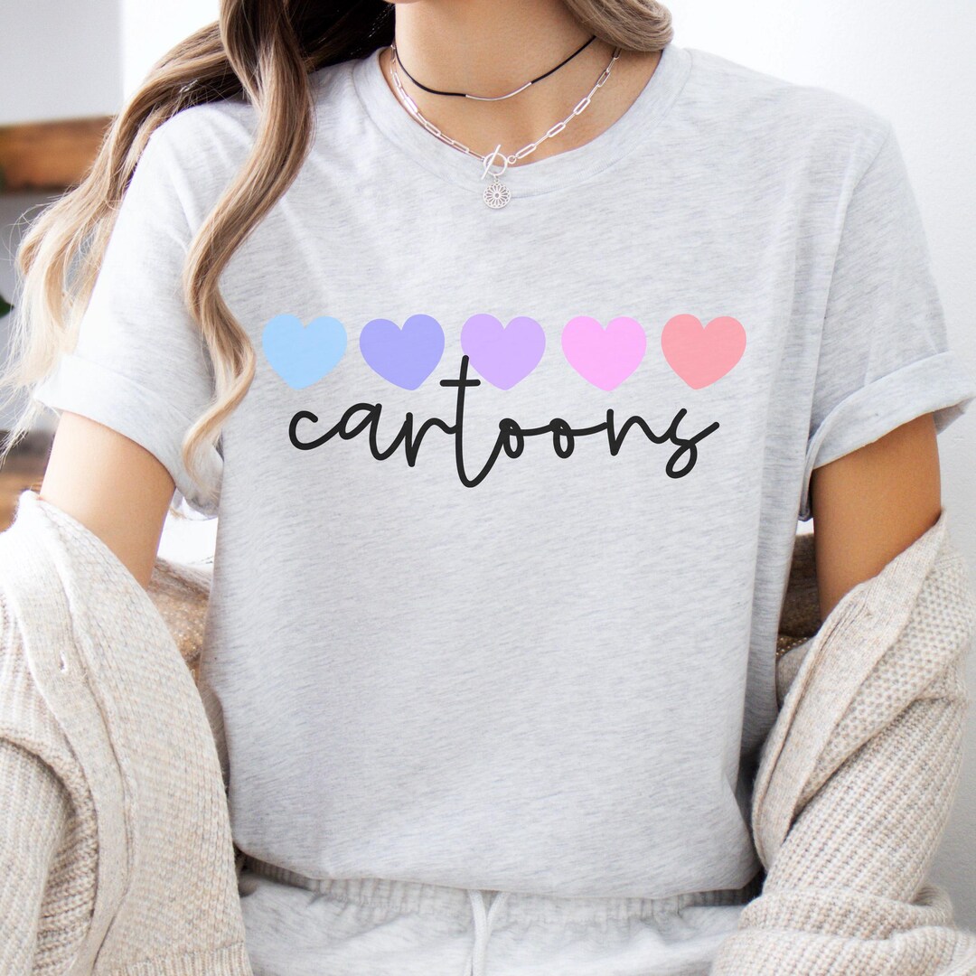 Cartoons Shirts for Women, Women's Cartoon T-shirt, I Love Cartoons ...