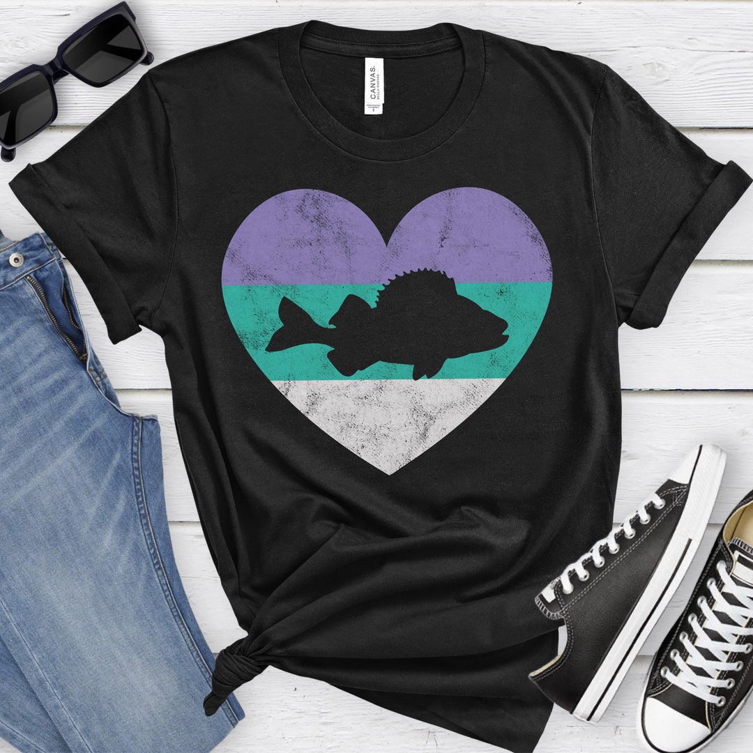 Perch Fish Shirt for Women and Girls, Cute Perch Fish T-shirt, Retro ...