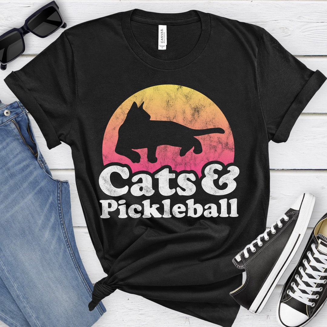 Pickleball and Cats, Women's Pickleball and Cats T-shirt, Pickleball ...