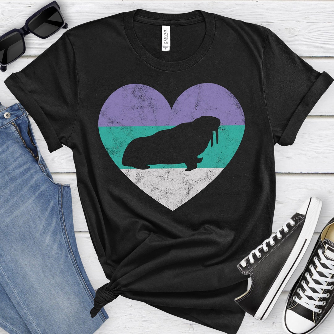Walrus Shirt for Women and Girls, Cute Walrus T-shirt, Retro Vintage ...