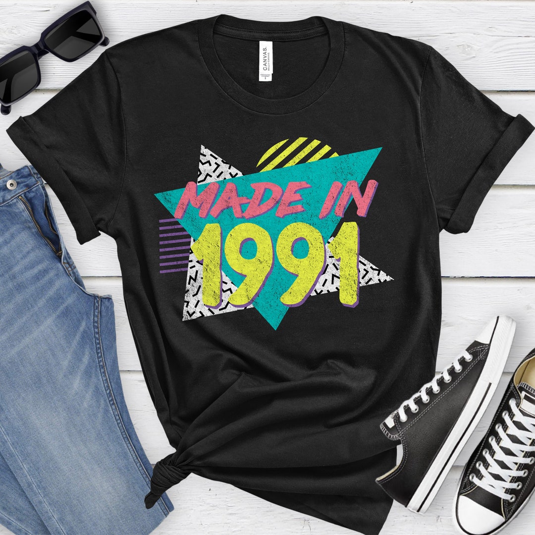34th Birthday Shirt, Made in 1991, Women's 34th Birthday Tee, Men's ...