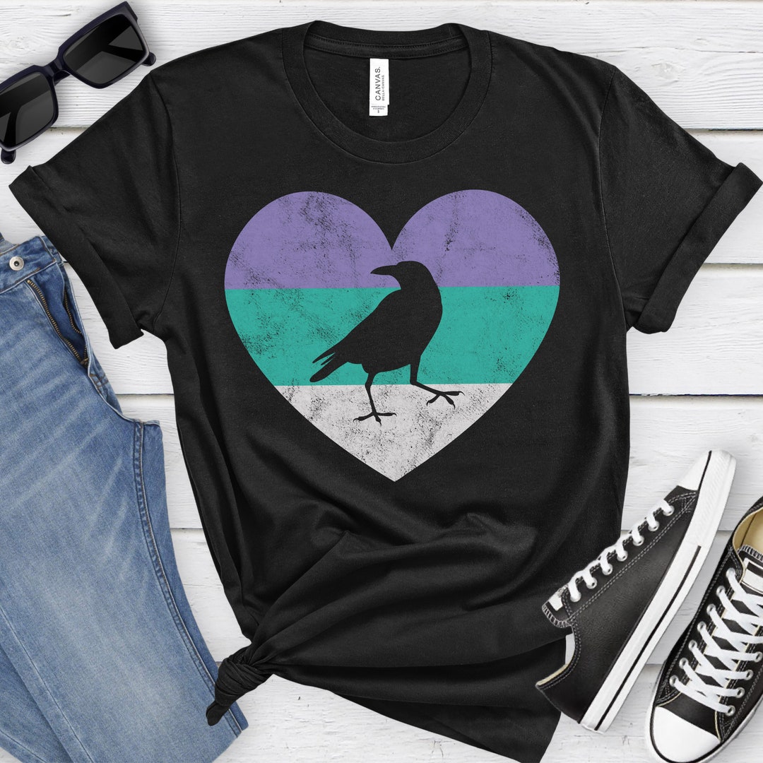 Crow Shirt for Women and Girls, Cute Crow T-shirt, Retro Vintage Crow ...