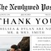 Newlywed Newspaper Thank You Card - Etsy