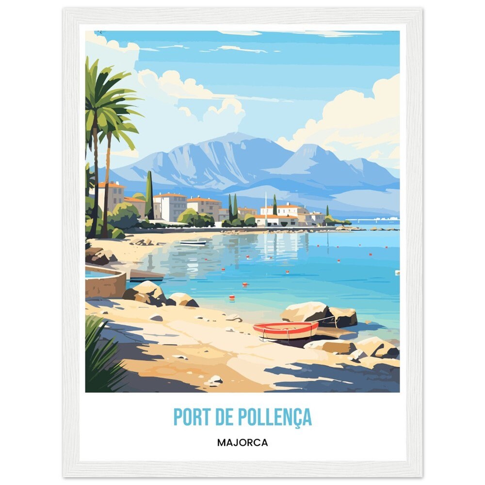 Puerto Pollensa Travel Print Wall Art Majorca Wall Hanging Home ...
