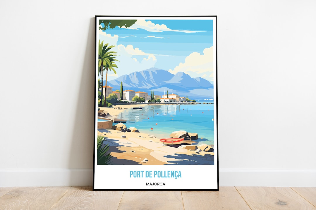 Puerto Pollensa Travel Print Wall Art Majorca Wall Hanging Home ...