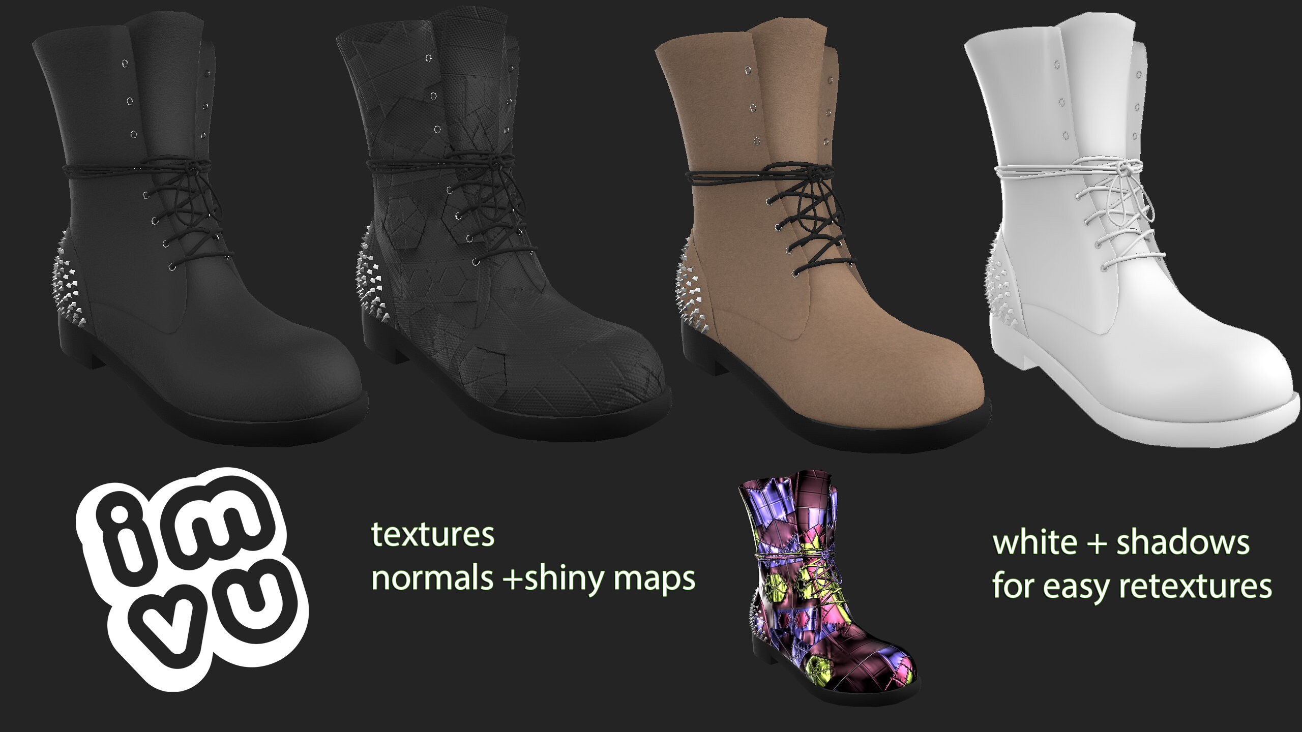 Imvu Mesh Boots 1, 3D Mesh, Textures, Ready to Download, Imvu Ready - Etsy