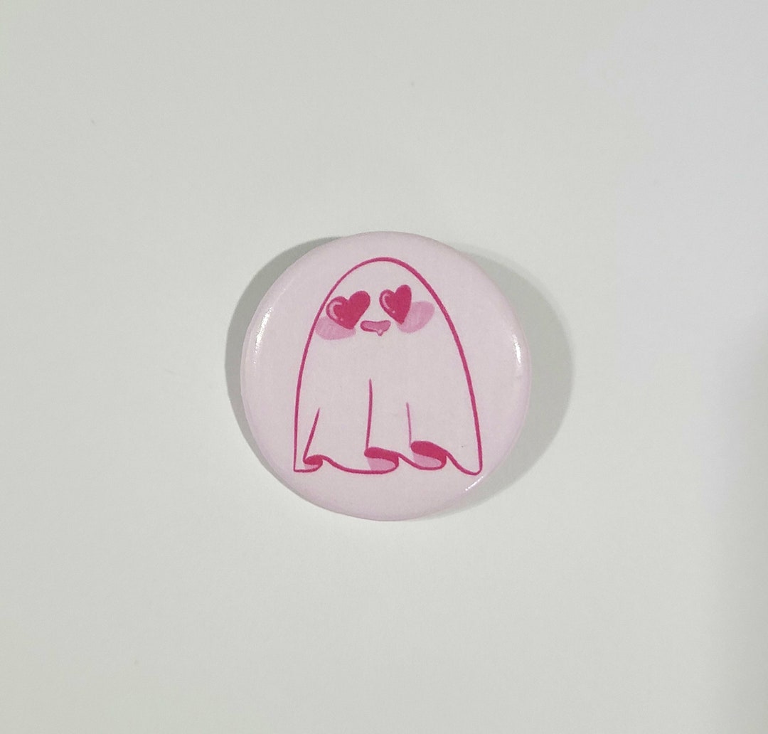Kawaii Ghost Button Pin Cute and Spooky Ghost Pin for Halloween Lovers ...
