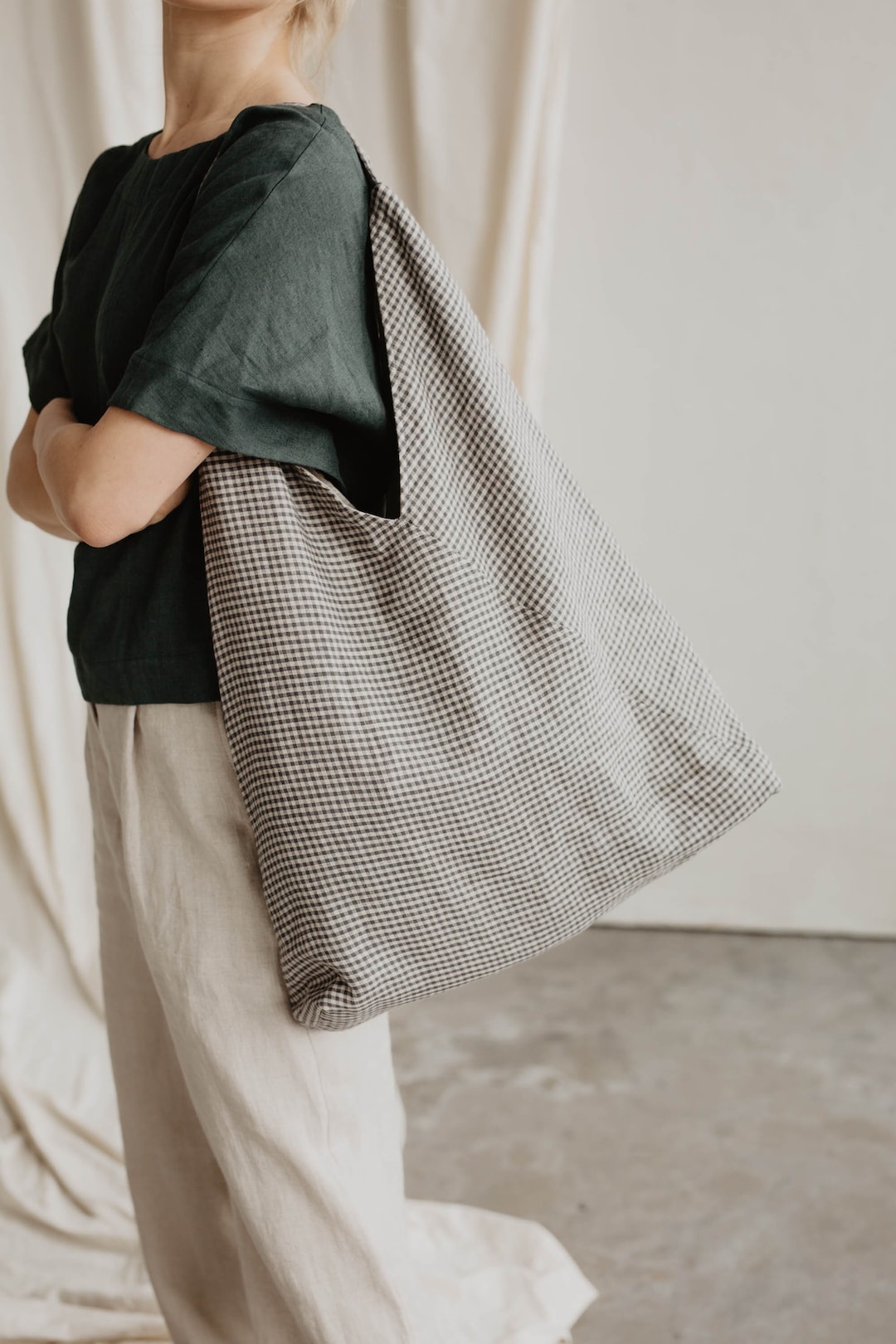Linen Shopping Bag. Linen Beach Bag. Natural Linen Summer Bag ...