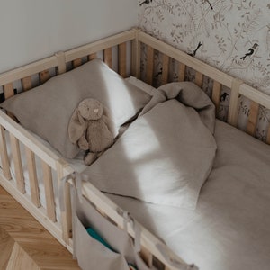 Linen Toddler Bedding Set in Gingham. Baby Bedding. Linen Bedding for ...