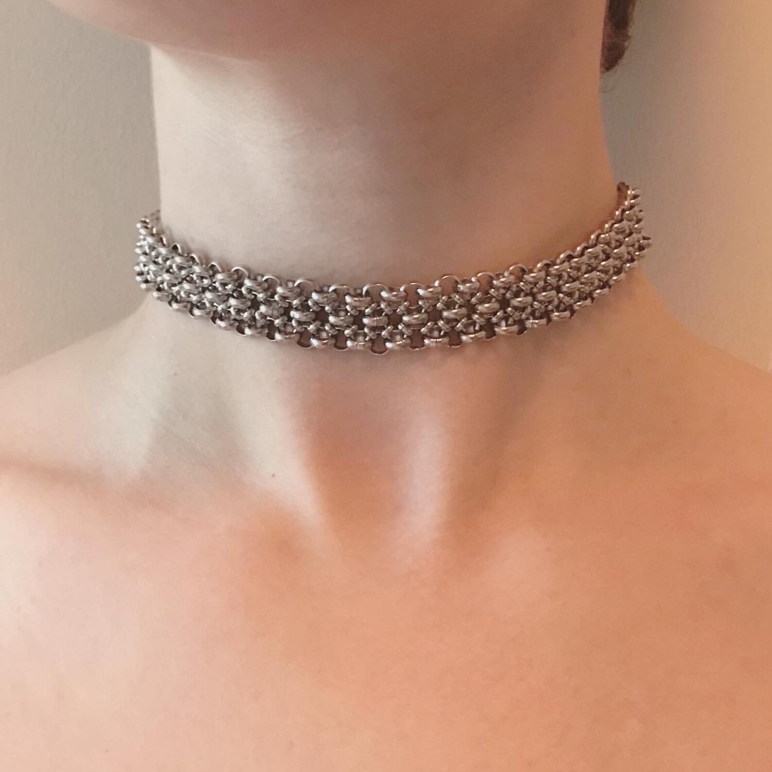 Rolo Chainmaille Choker Necklace - Etsy