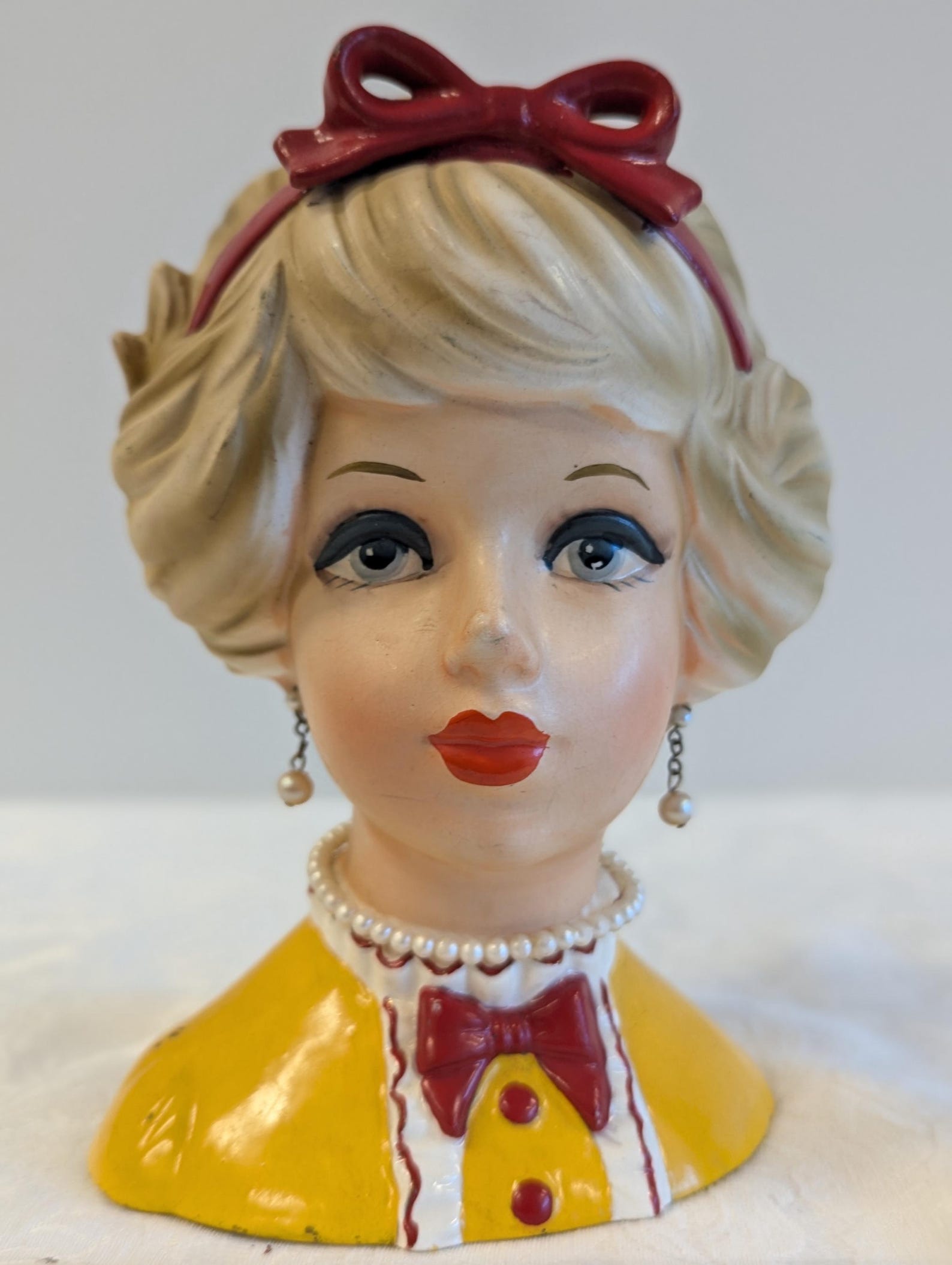 RELPO Lady Head Vase W/bow, Necklace, Earrings - Etsy