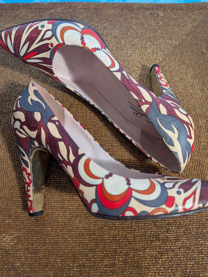 Fuilio Pucci Graphic Hi-heels, Vintage - Etsy