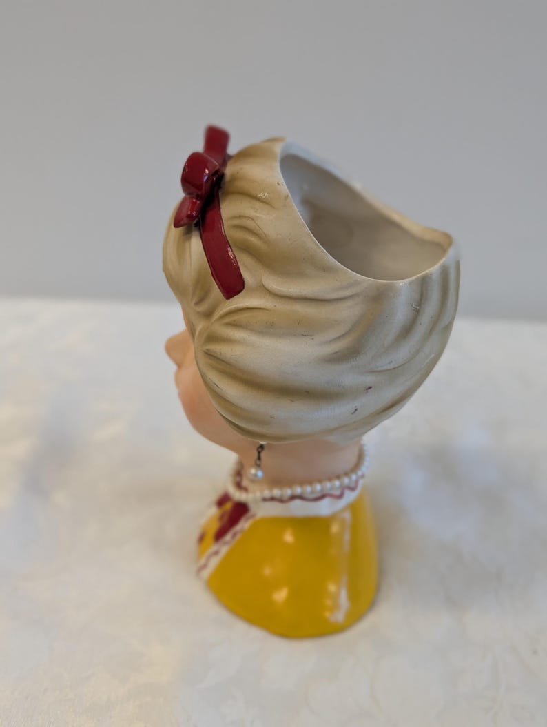 RELPO Lady Head Vase W/bow, Necklace, Earrings - Etsy
