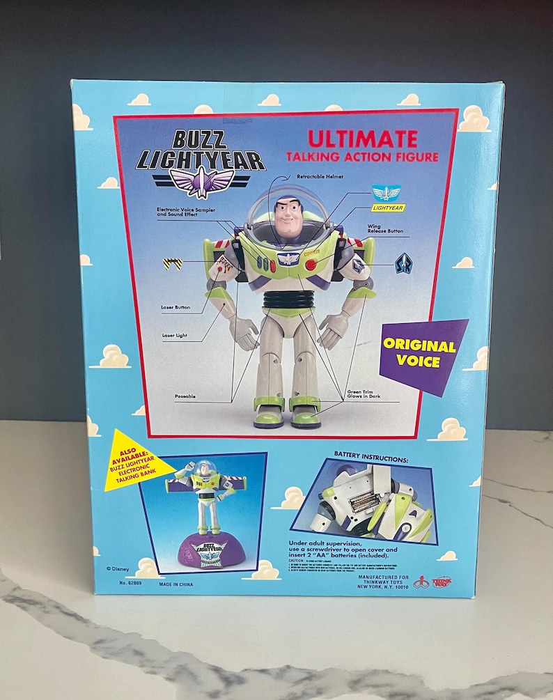 Vintage Talking Buzz Lightyear, From the Movie Toy Story, in the ...