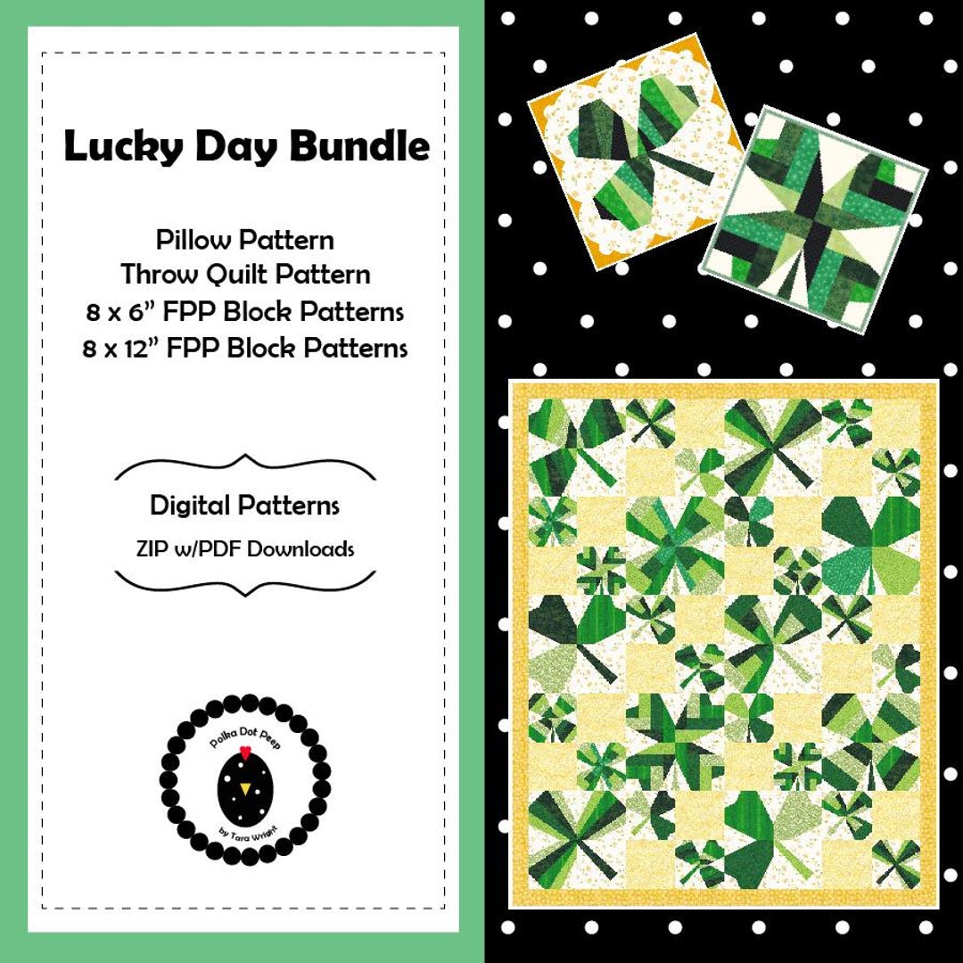 LUCKY DAY Bundle - 6" & 12" Blocks - 8 FPP Templates - Foundation Paper ...