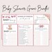 Baby Shower Game Bundle - Pink, Printable Baby Shower Game - Etsy