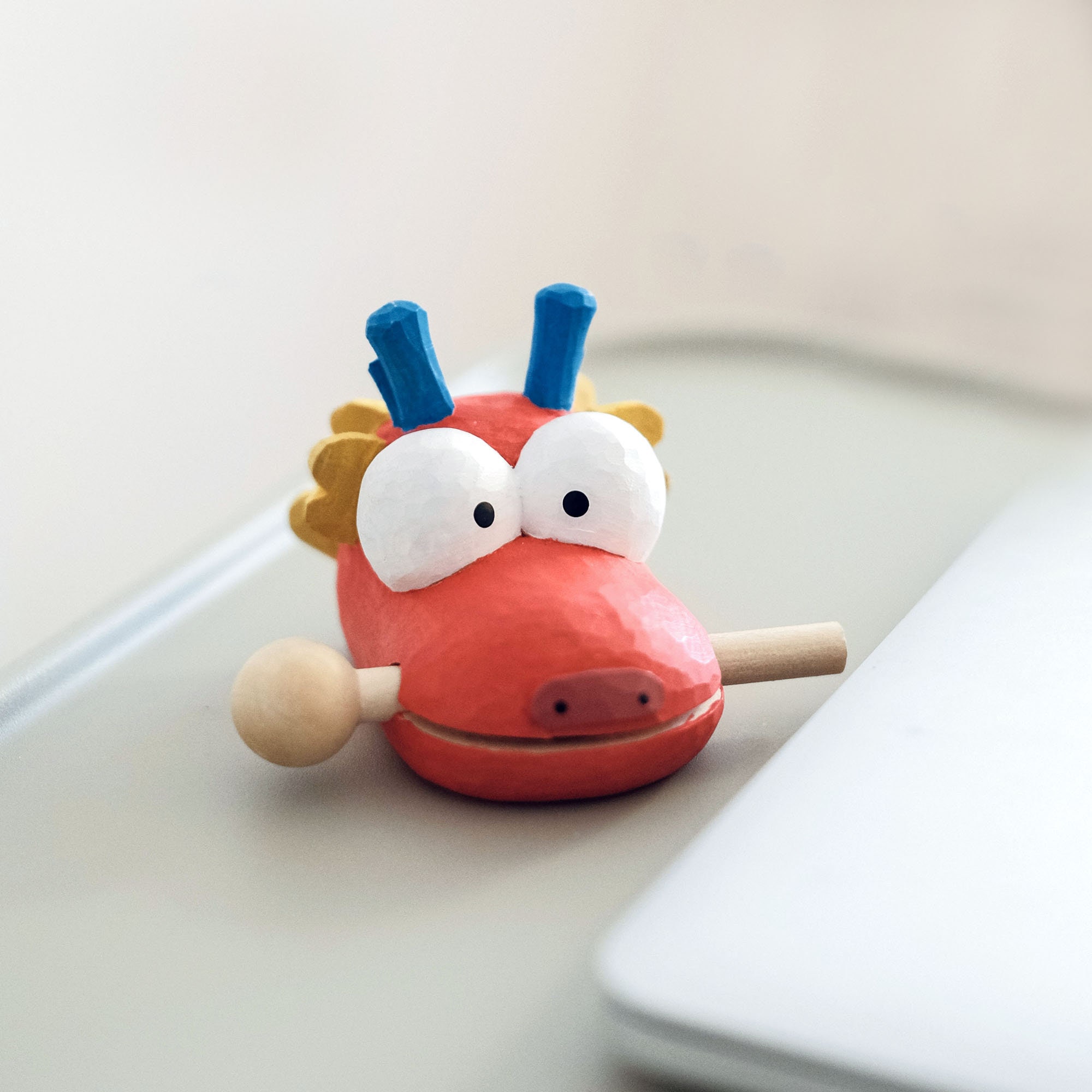 Loong Mokugyo, Wooden Fish Drum Wooden Knocker Carving Ornaments Car ...