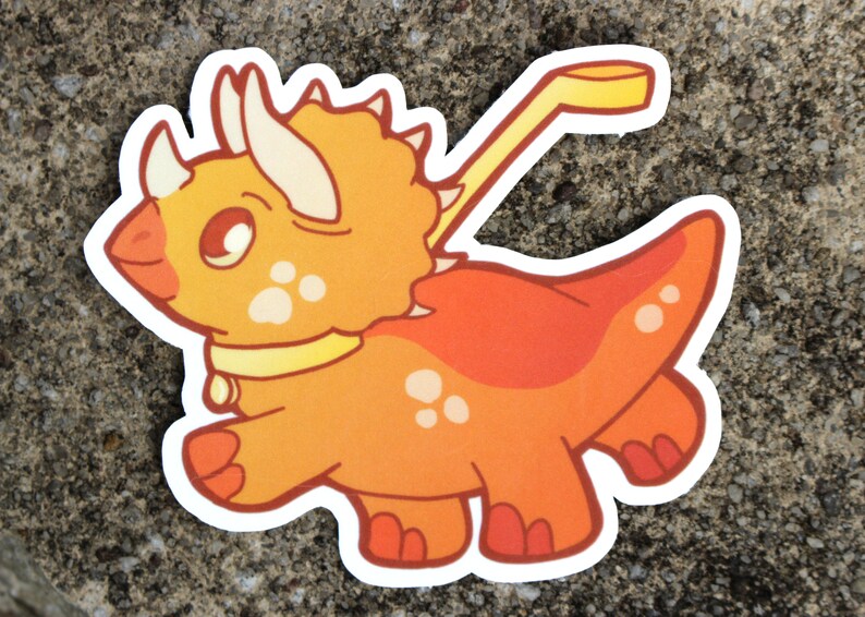Cute Triceratops Sticker | Dinodogs Dinosaur Vinyl Glossy and ...