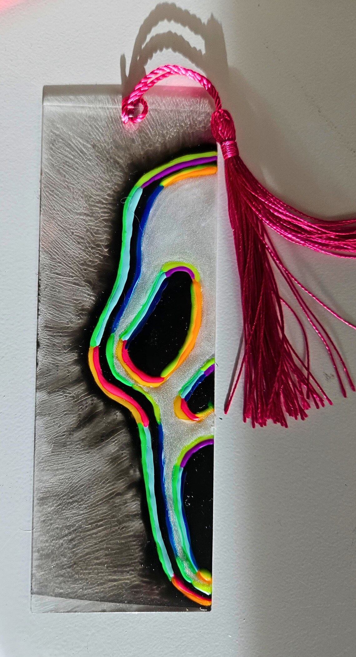 Neon Ghostface Bookmark Hand Painted Unique Bookmark Horror Colorful ...