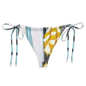 Surf Board String Bikini Bottom | Yellow Striped Towel Women’s Swimsuit ...