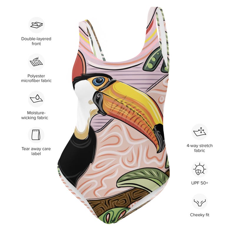 Tropical Toucan Swimsuit | Rainforest Bird One-piece Women's Bathing ...